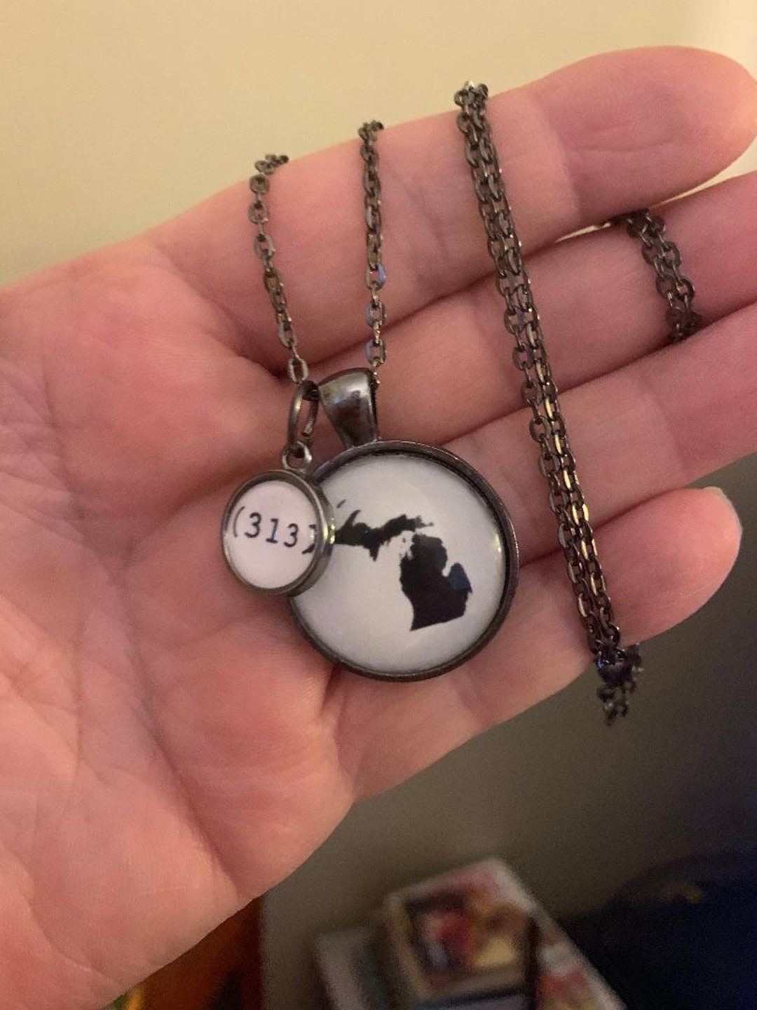 Detroit Michigan Area Code 313 Necklace With Dangle Charm - Etsy