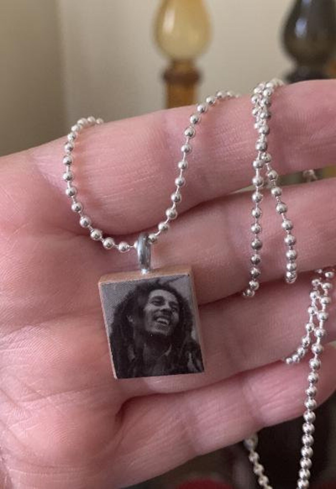 Bob Marley Scrabble Pendant With Silver Plated Ball Chain - Etsy