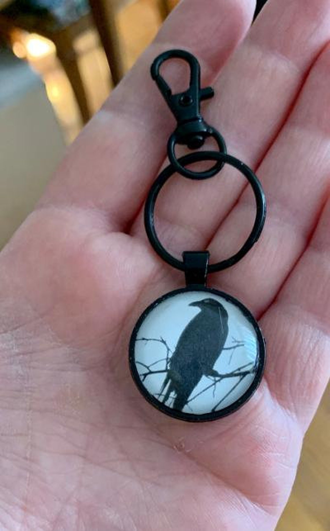 Raven Keychain - Etsy