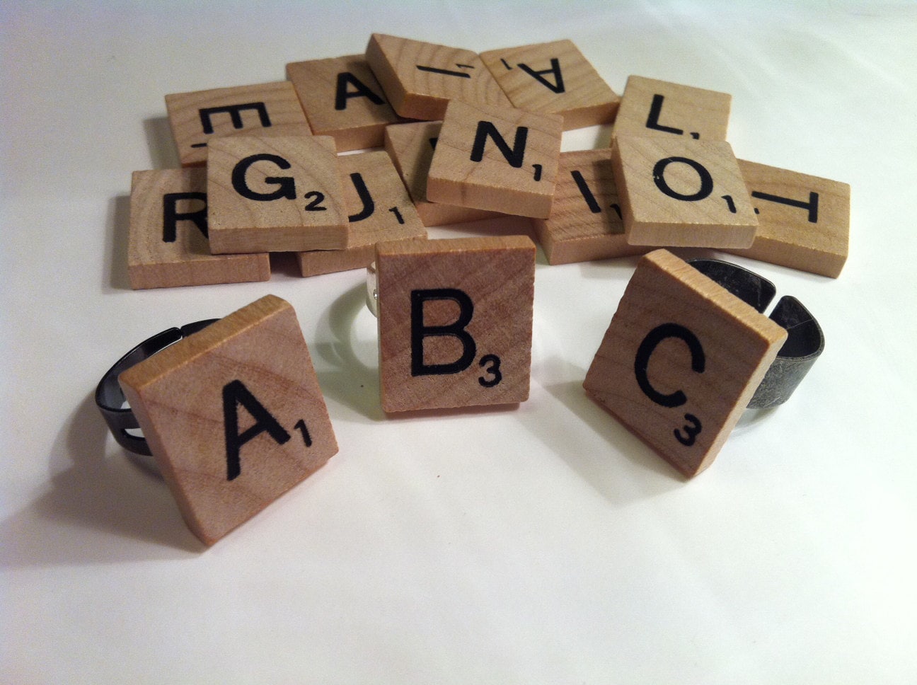 Scrabble Tile Adjustable Ring With Any Letter That You Want | Etsy
