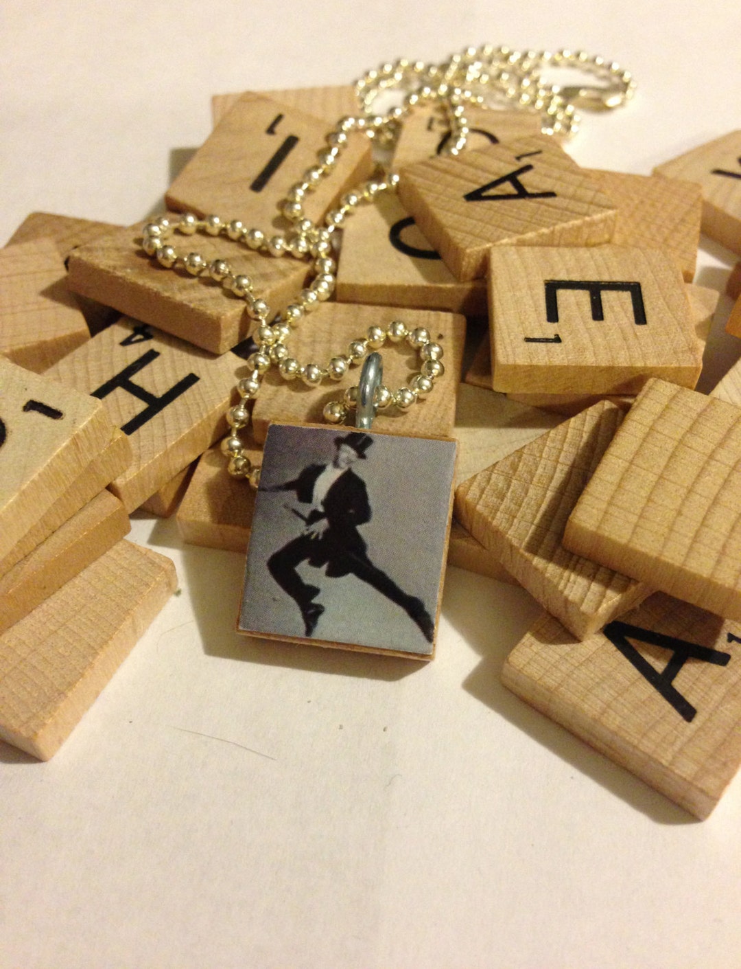 Fred Astaire Scrabble Tile Pendant With Ball Chain Necklace - Etsy