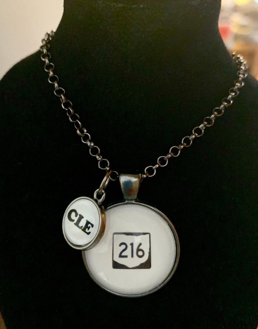 Route Sign 216 Pendant With CLE Dangle Charm - Etsy