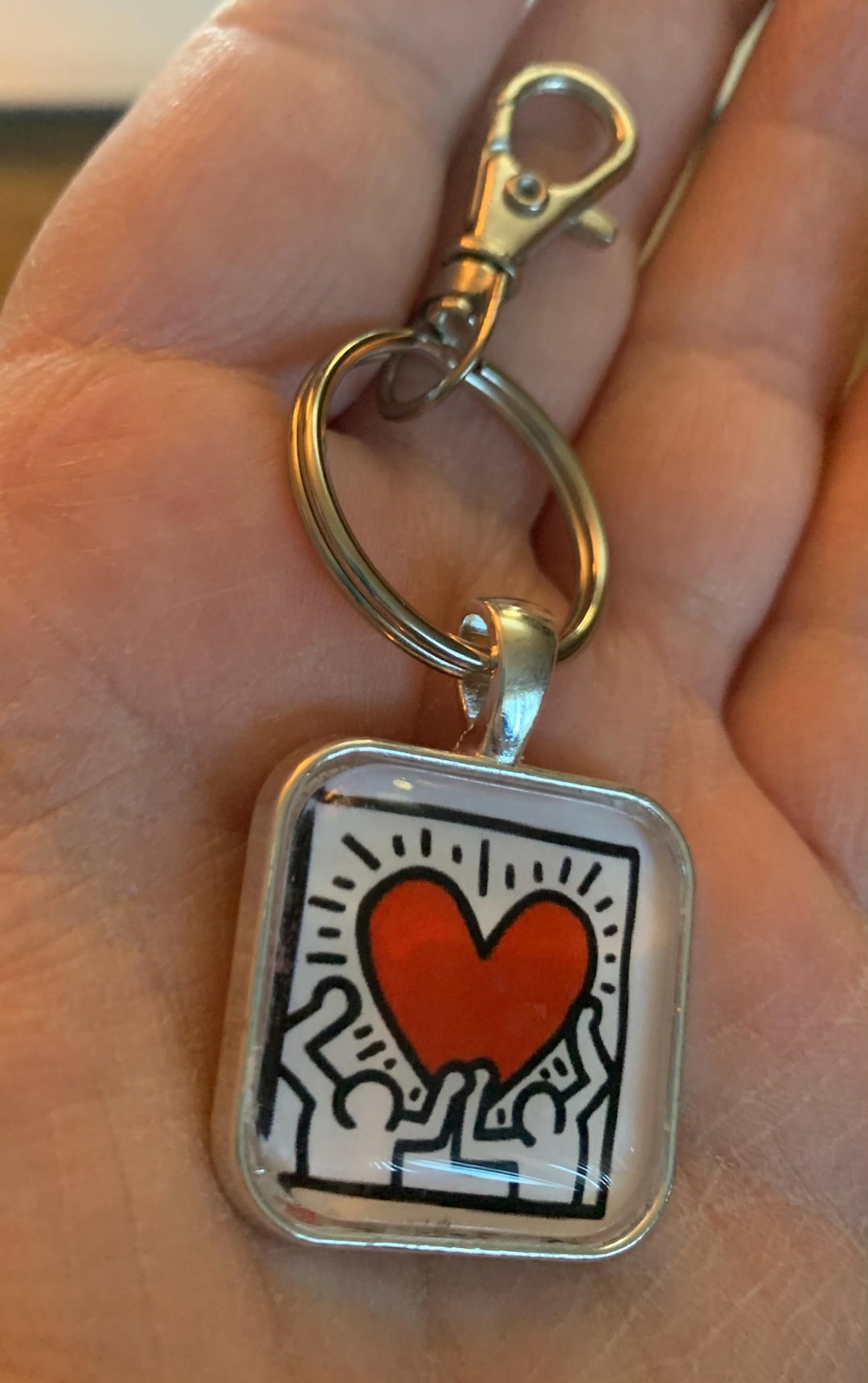 Keith Haring Love Keychain - Etsy