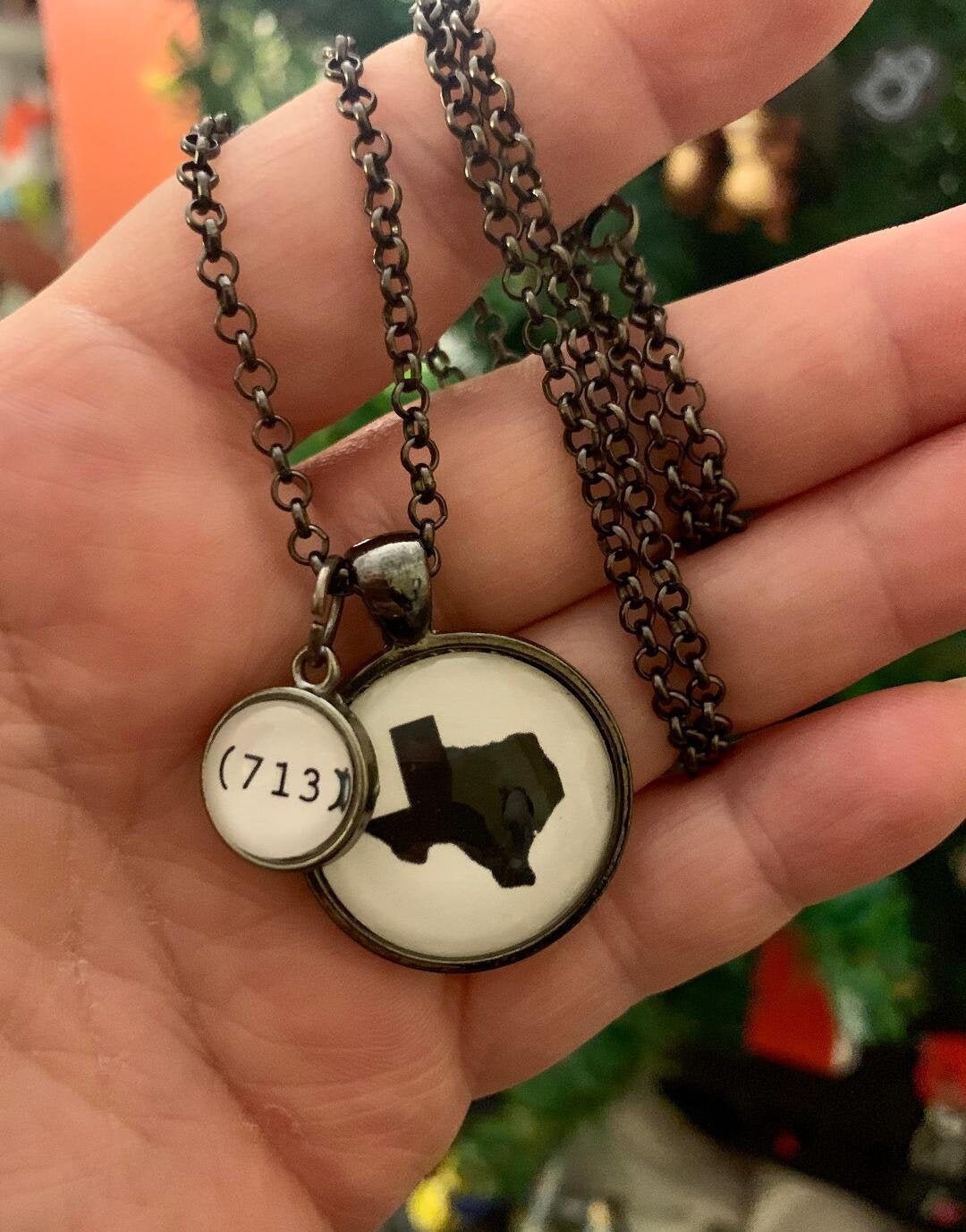 Houston Texas 713 Area Code Necklace With Dangle Charm - Etsy