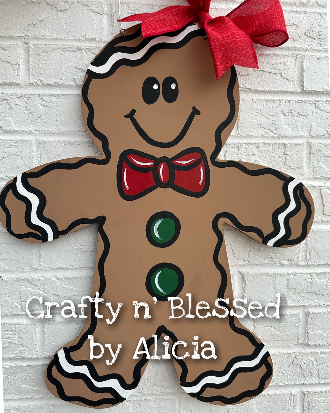 Gingerbread Boy Personalized Door Hanger - Etsy