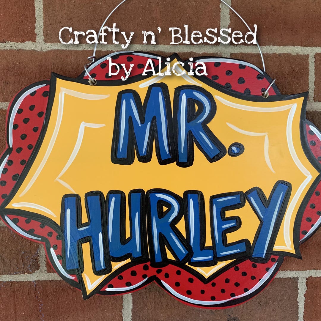 Teacher Superhero Custom Door Hanger - Etsy