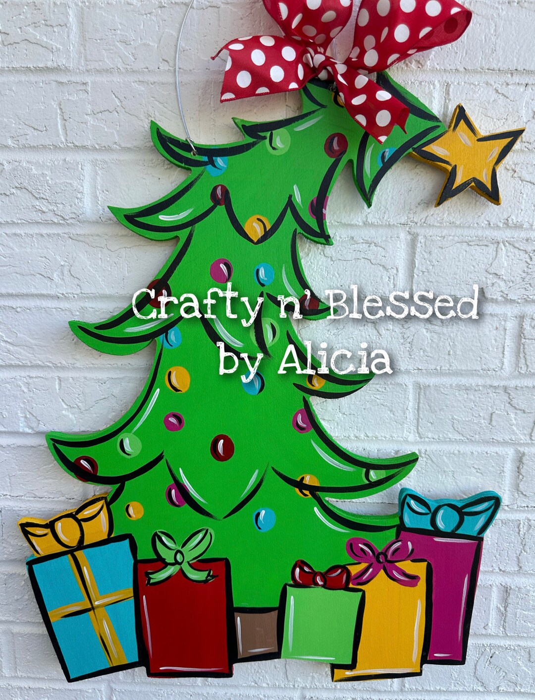 Funky Green Tree & Gifts Personalized Door Hanger - Etsy