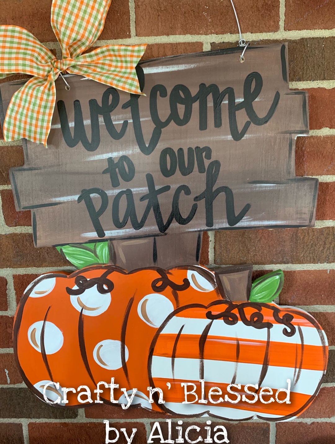Pumpkin Patch Personalized Door Hanger - Etsy