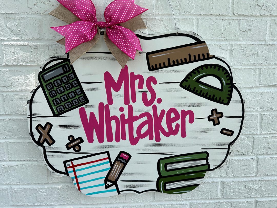 Personalized Math Teacher Custom Door Hanger - Etsy