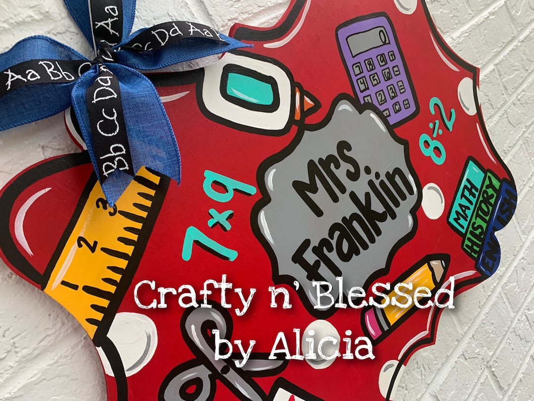 Personalized Math Teacher Door Hanger - Etsy