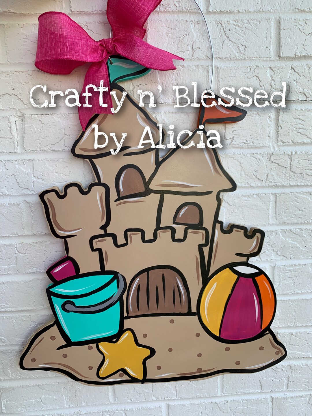 Sand Castle Custom Door Hanger - Etsy