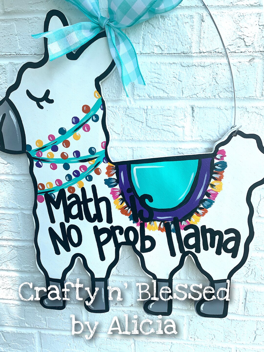 Personalized Llama Teacher Door Hanger - Etsy