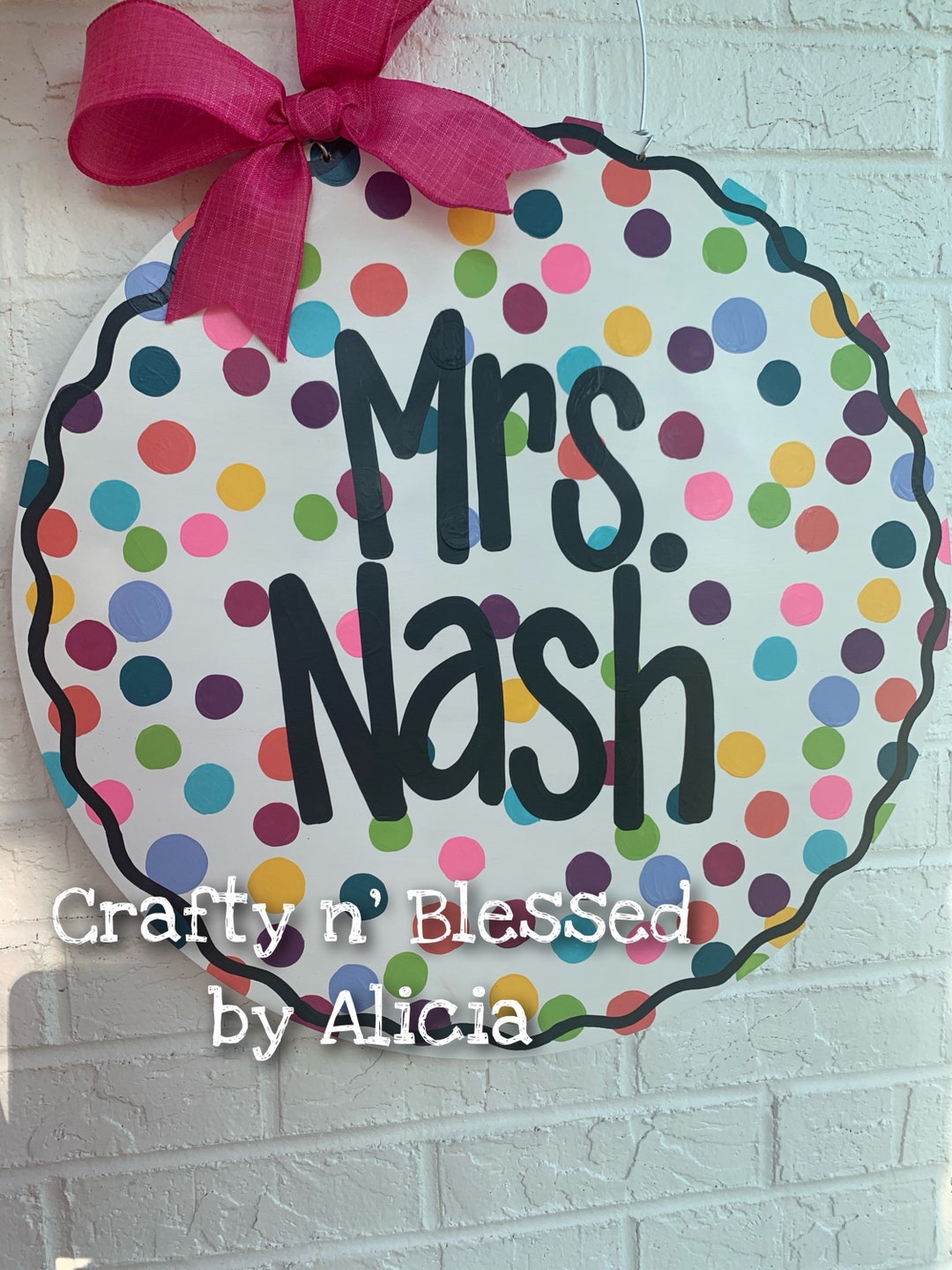Personalized Confetti Teacher Door Hanger - Etsy
