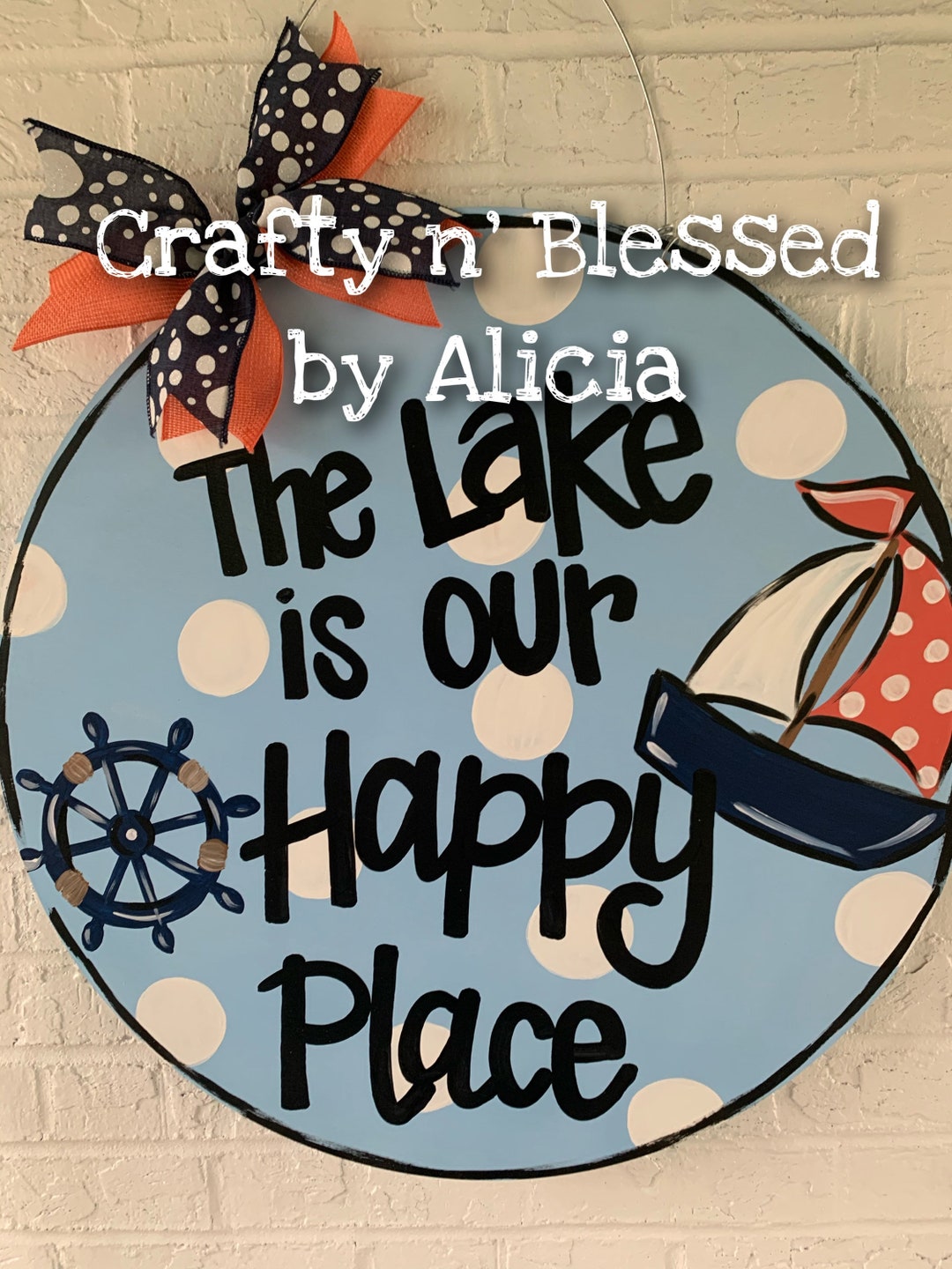Lake Happy Place Custom Door Hanger - Etsy