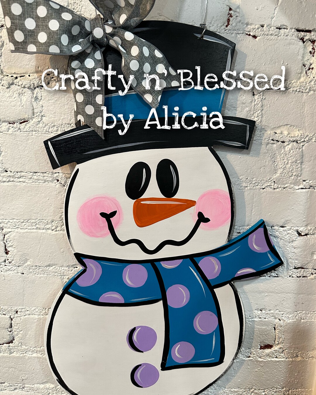 Full Body Snowman Turquoise Personalized Door Hanger - Etsy