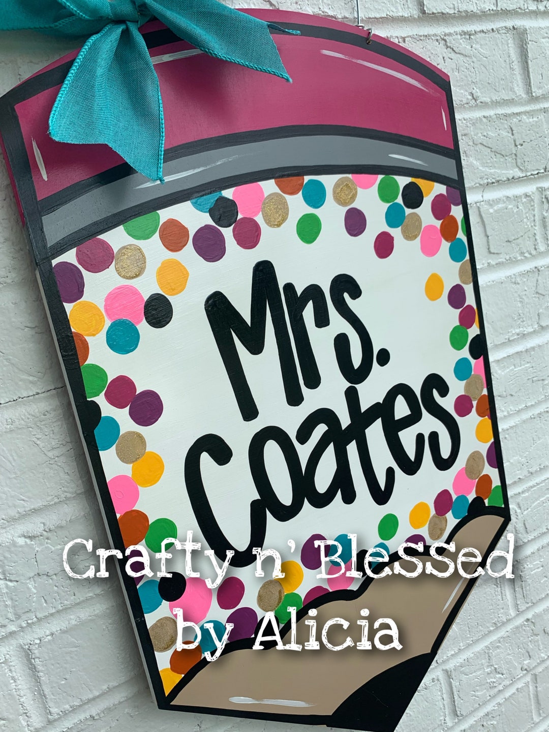 Personalized Confetti Teacher Pencil - Etsy