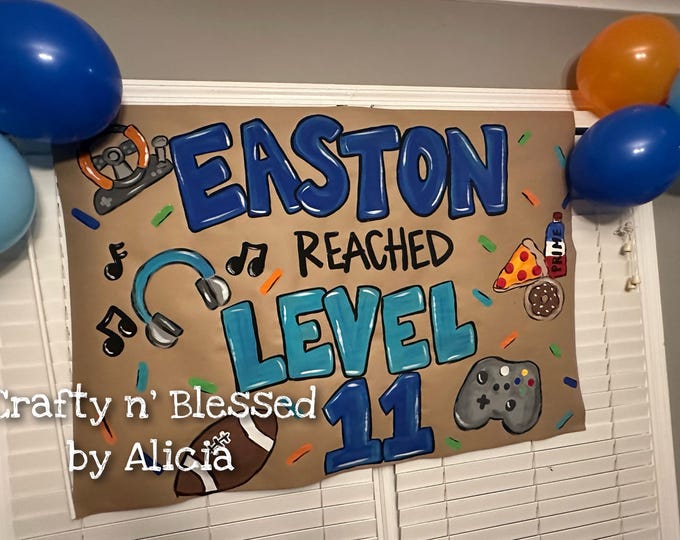 Personalized Custom Hand Painted Gamer Banner Made to Order - Etsy