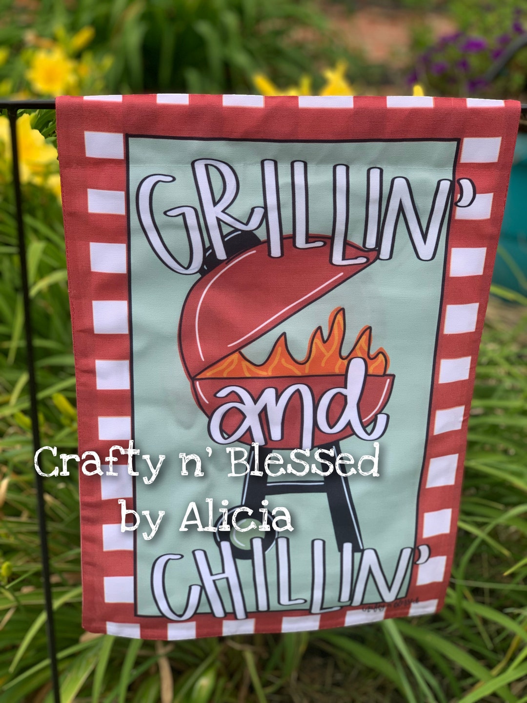 Grillin & Chillin Double Sided Garden Flag - Etsy