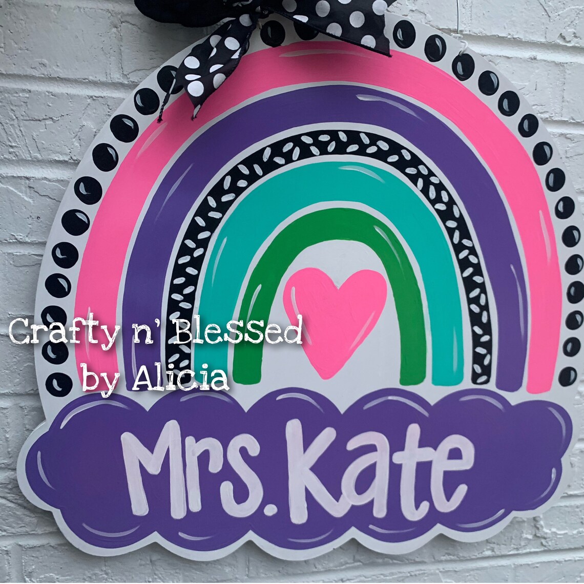 Personalized Colorful Rainbow Teacher Door Hanger - Etsy