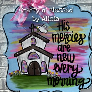 Watercolor Church Plaque Custom Door Hanger - Etsy