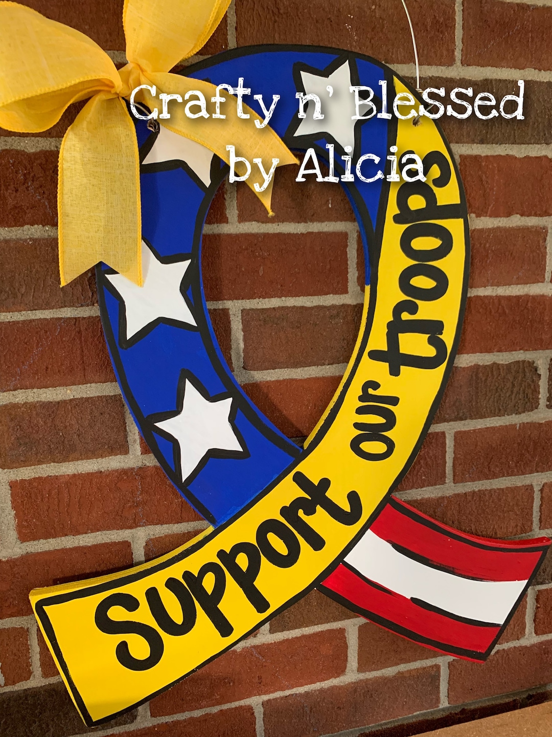 Support Our Troops Ribbon Custom Door Hanger - Etsy