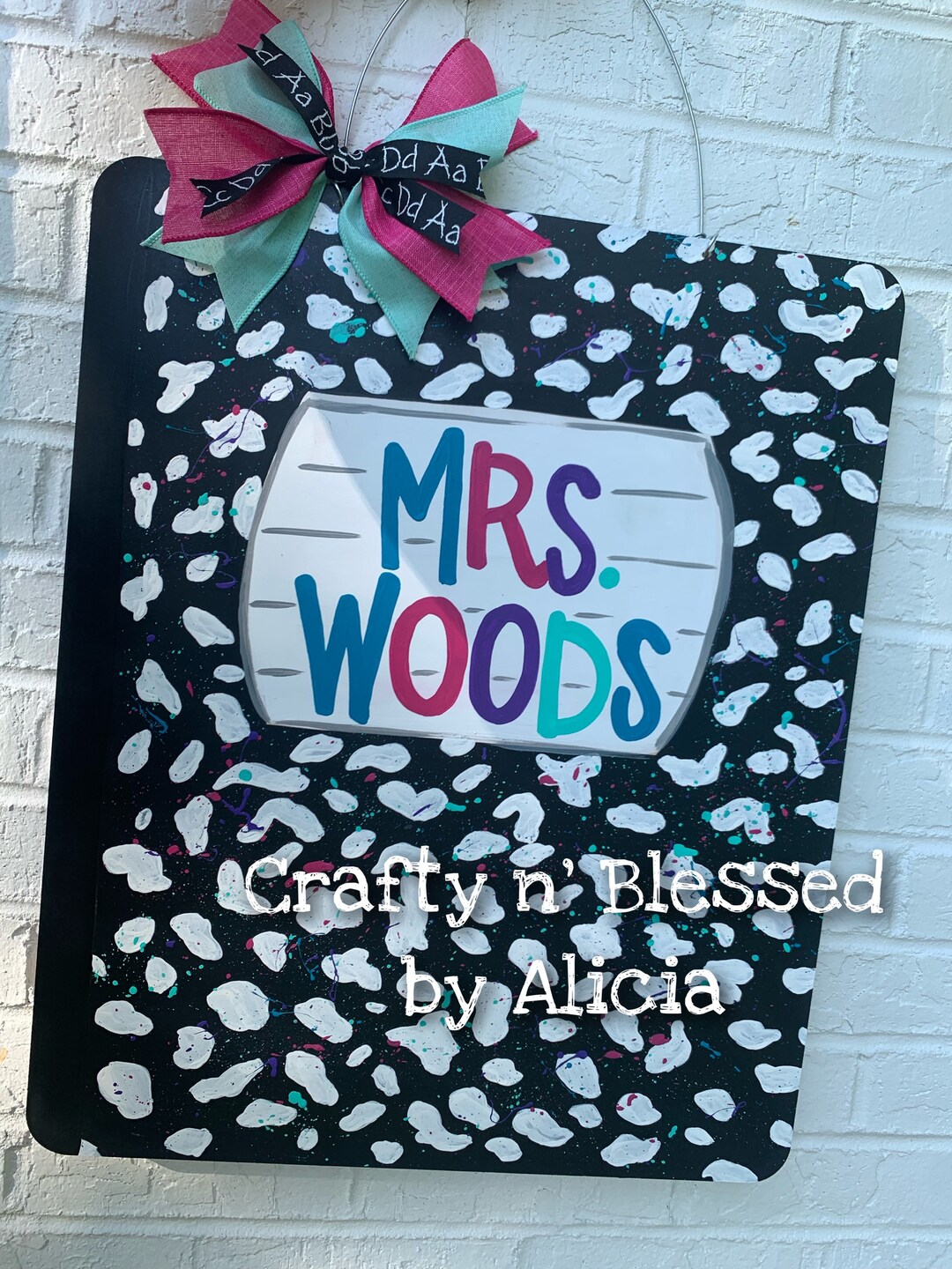 Personalized Composition Notebook Teacher Door Hanger - Etsy
