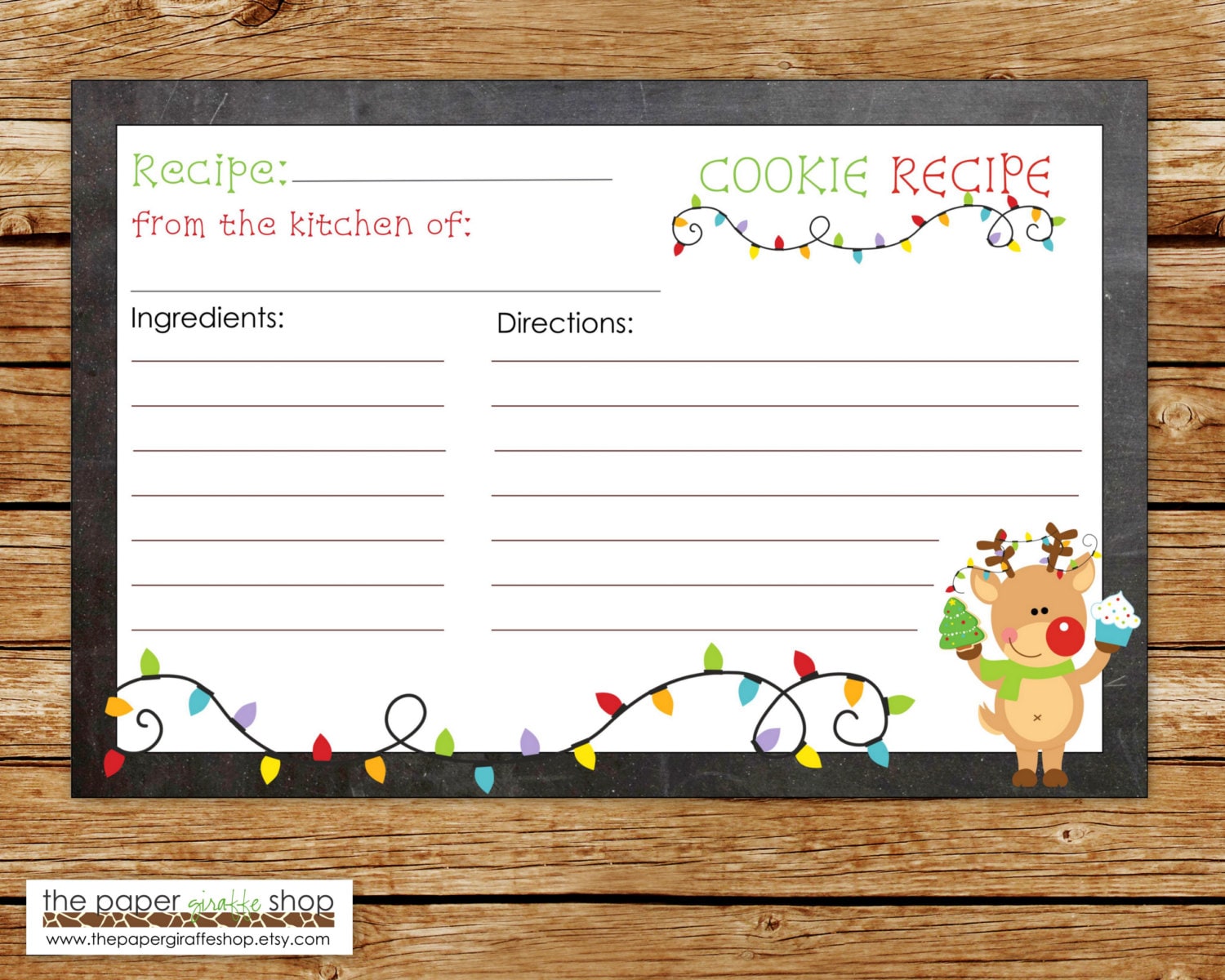 Cookie Exchange Recipe Card Template – Mightyprintingdeals.com