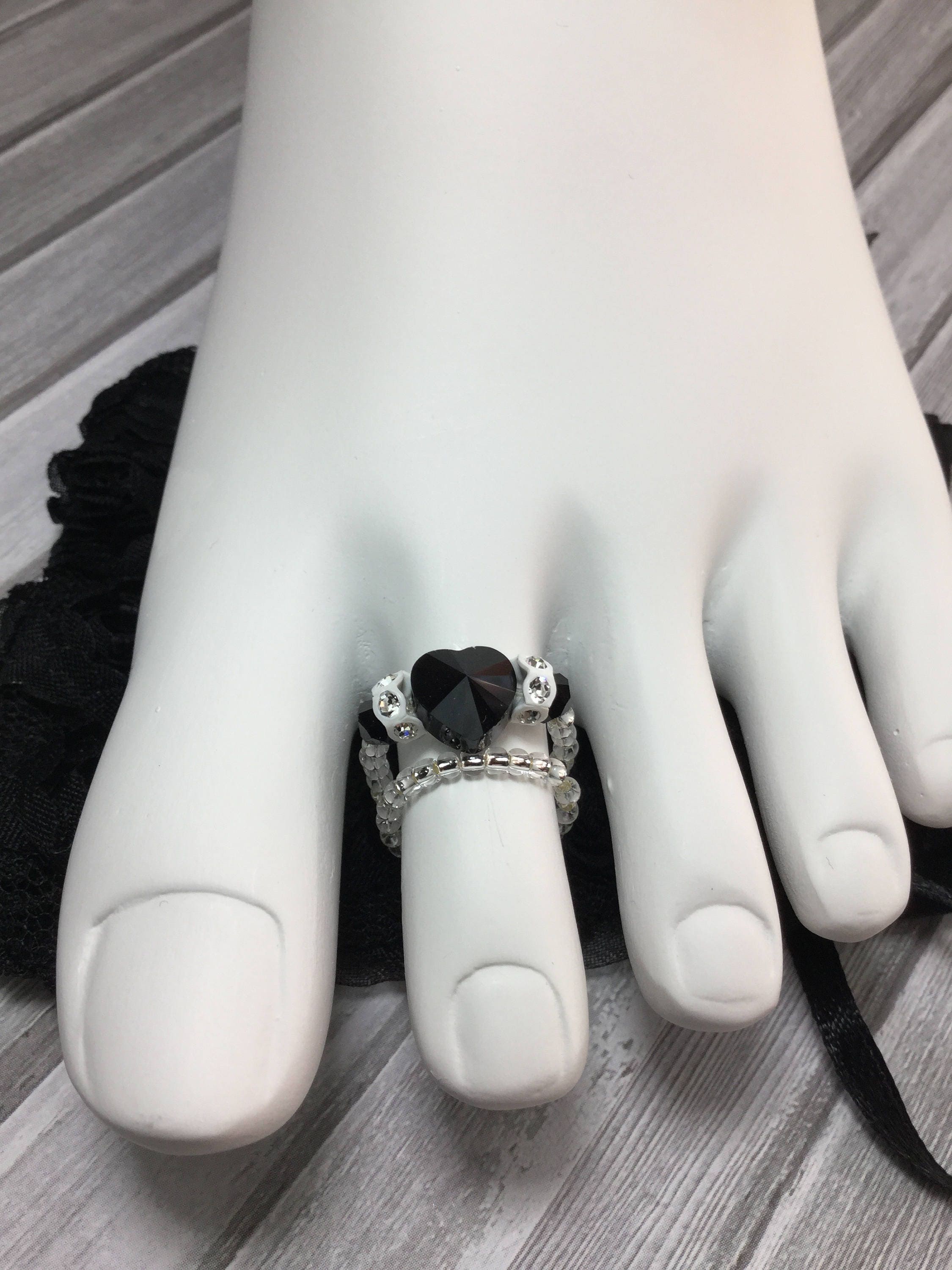 Faith - Mala Stretch Rings/pearl Stretch Toe Rings/stone Stretch Toe ...
