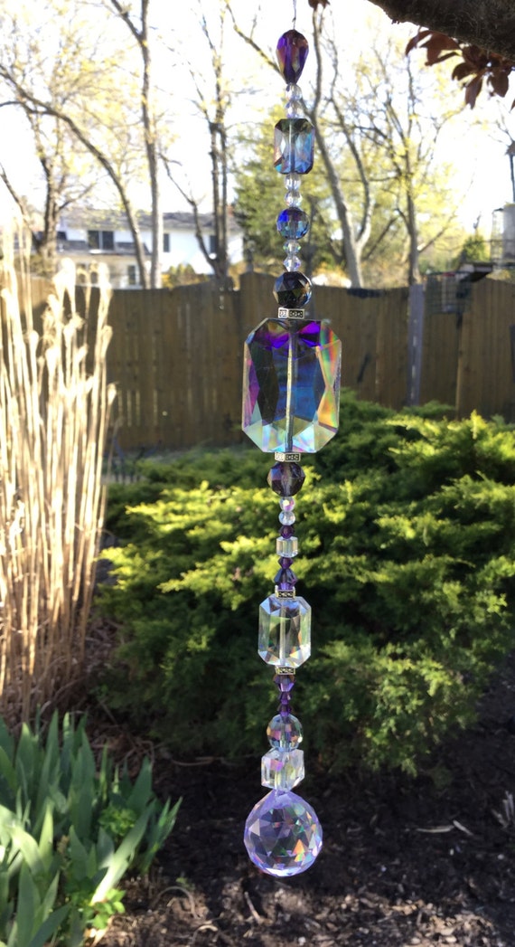 Energy Purple Swarovski Crystal Healing Prism/Healing | Etsy