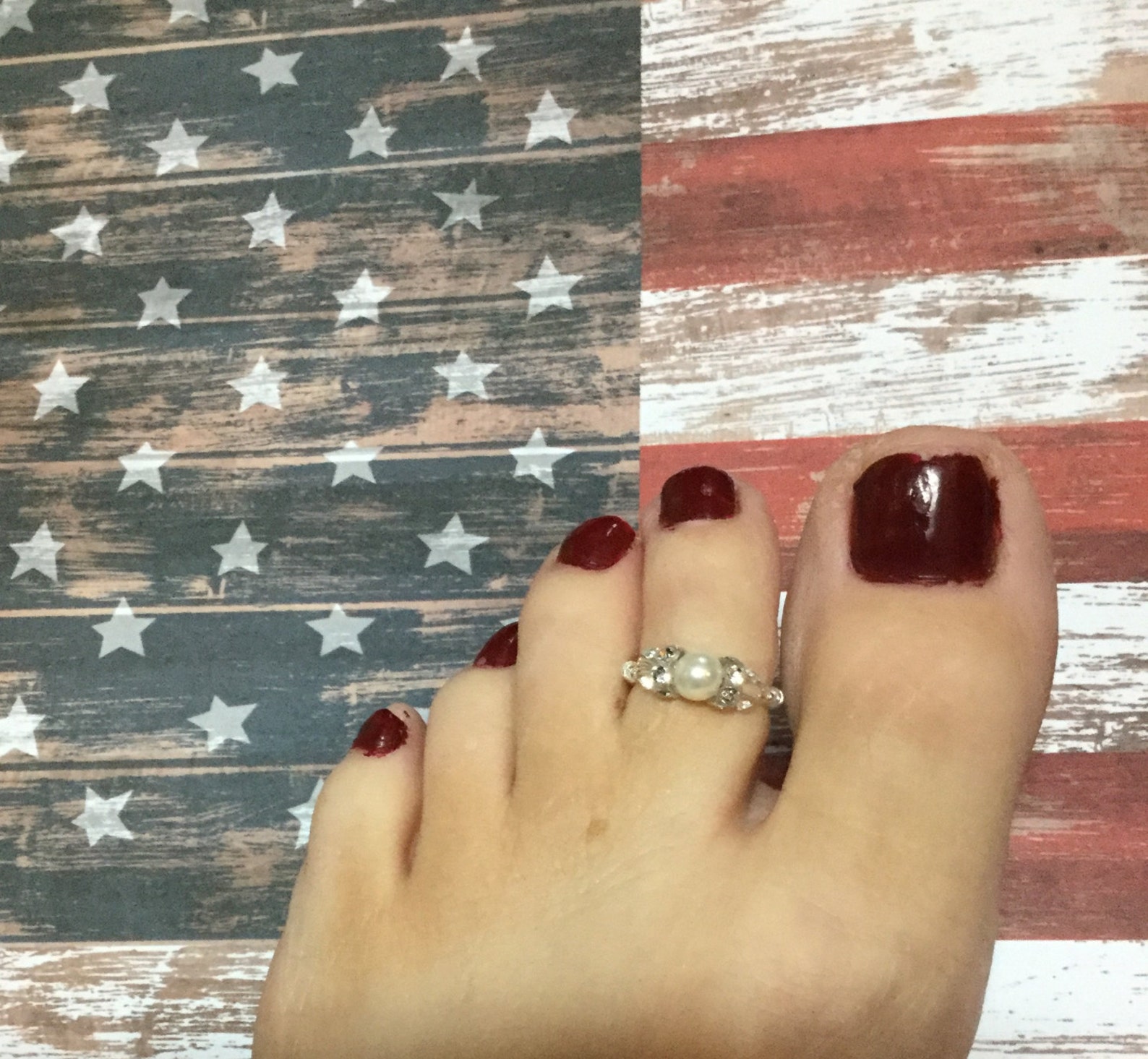 Connection Stretch Pearl Ring/stretch Pearl Toe - Etsy