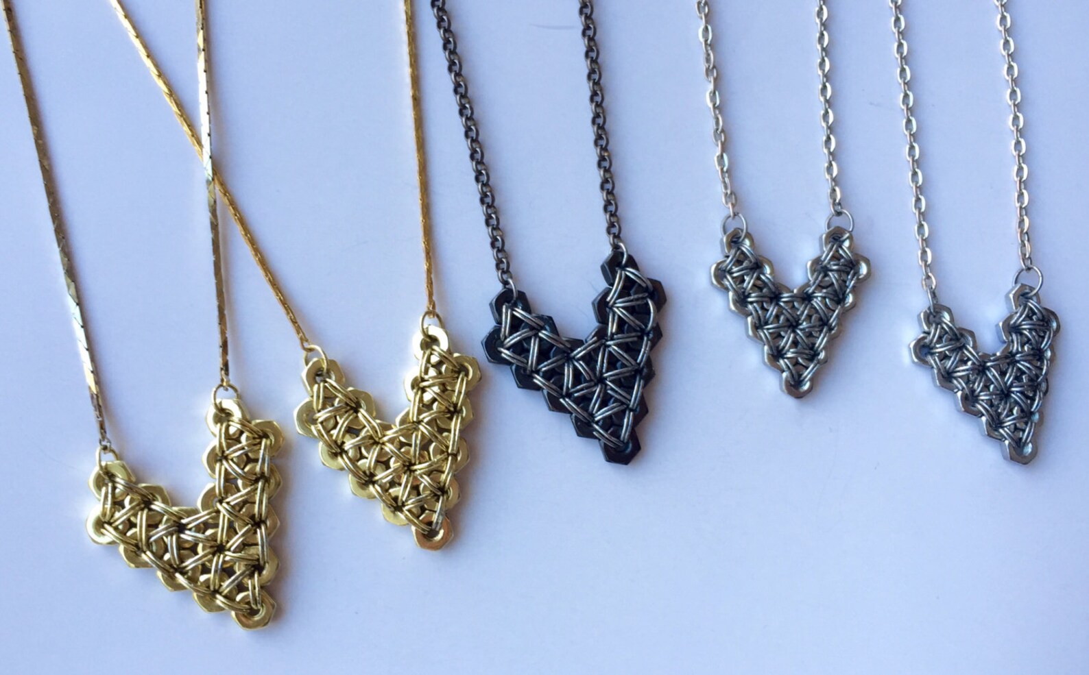 Rocker Chic "cold Black Heart" Hex Nut Heart Necklace - Etsy