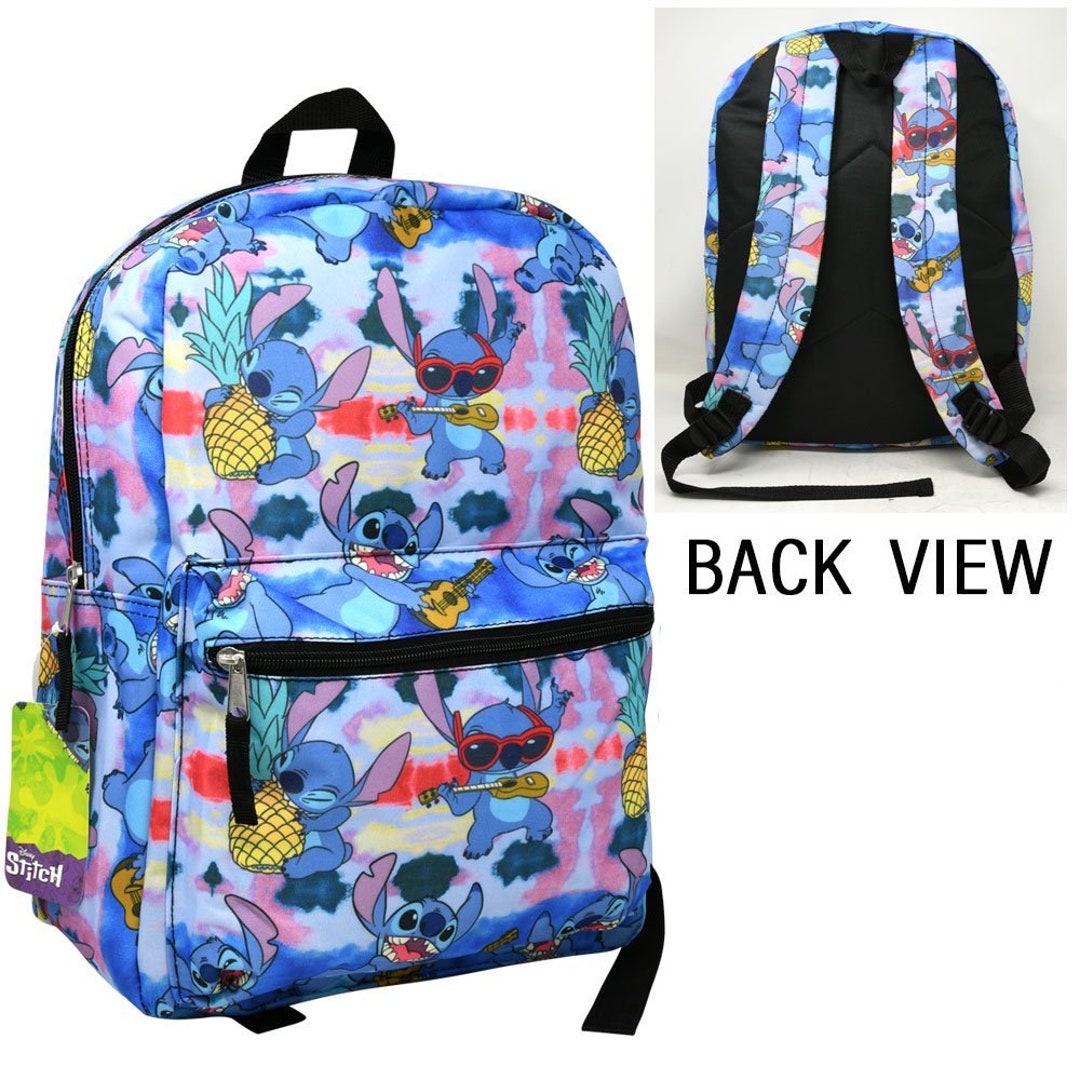 Personalized 16" Disney Stitch All Over Print Back Pack School Bag ...