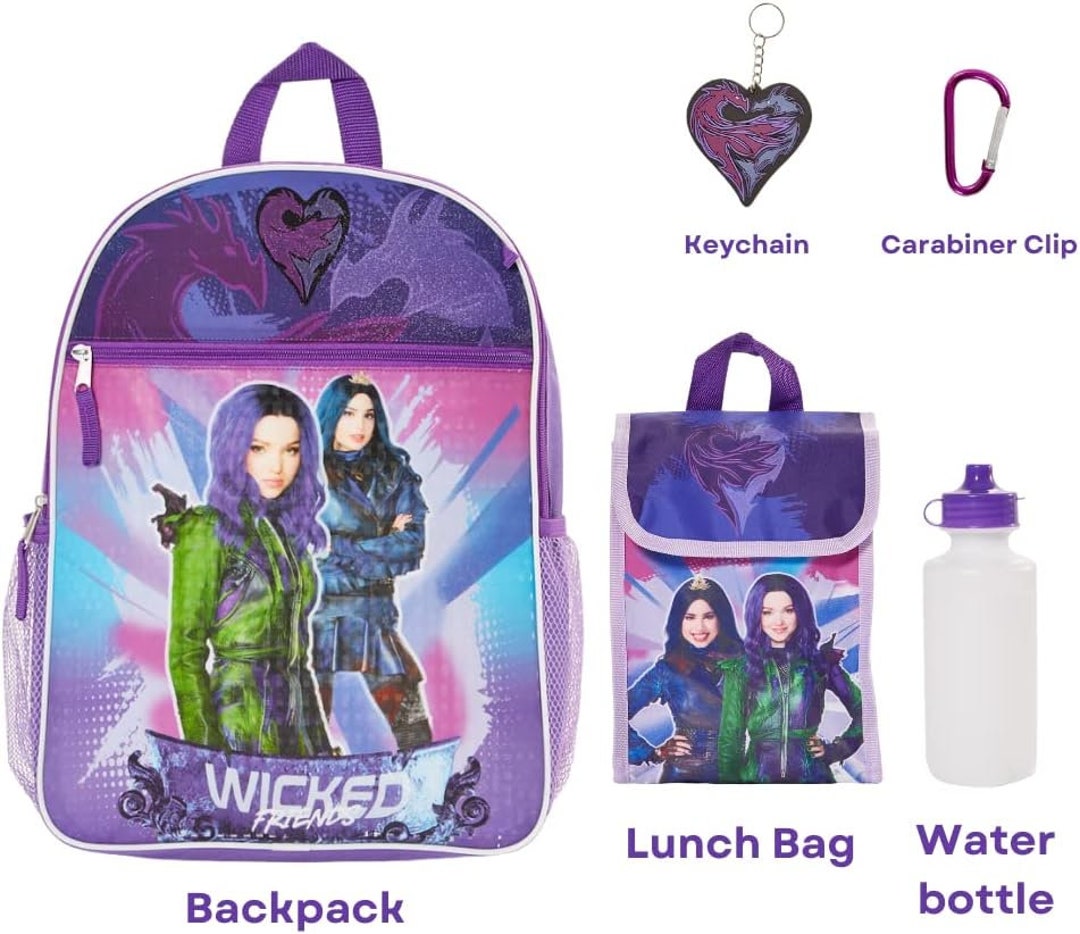Personalized 16 Disney Descendants Mal and Evie Backpack Lunch Bag ...