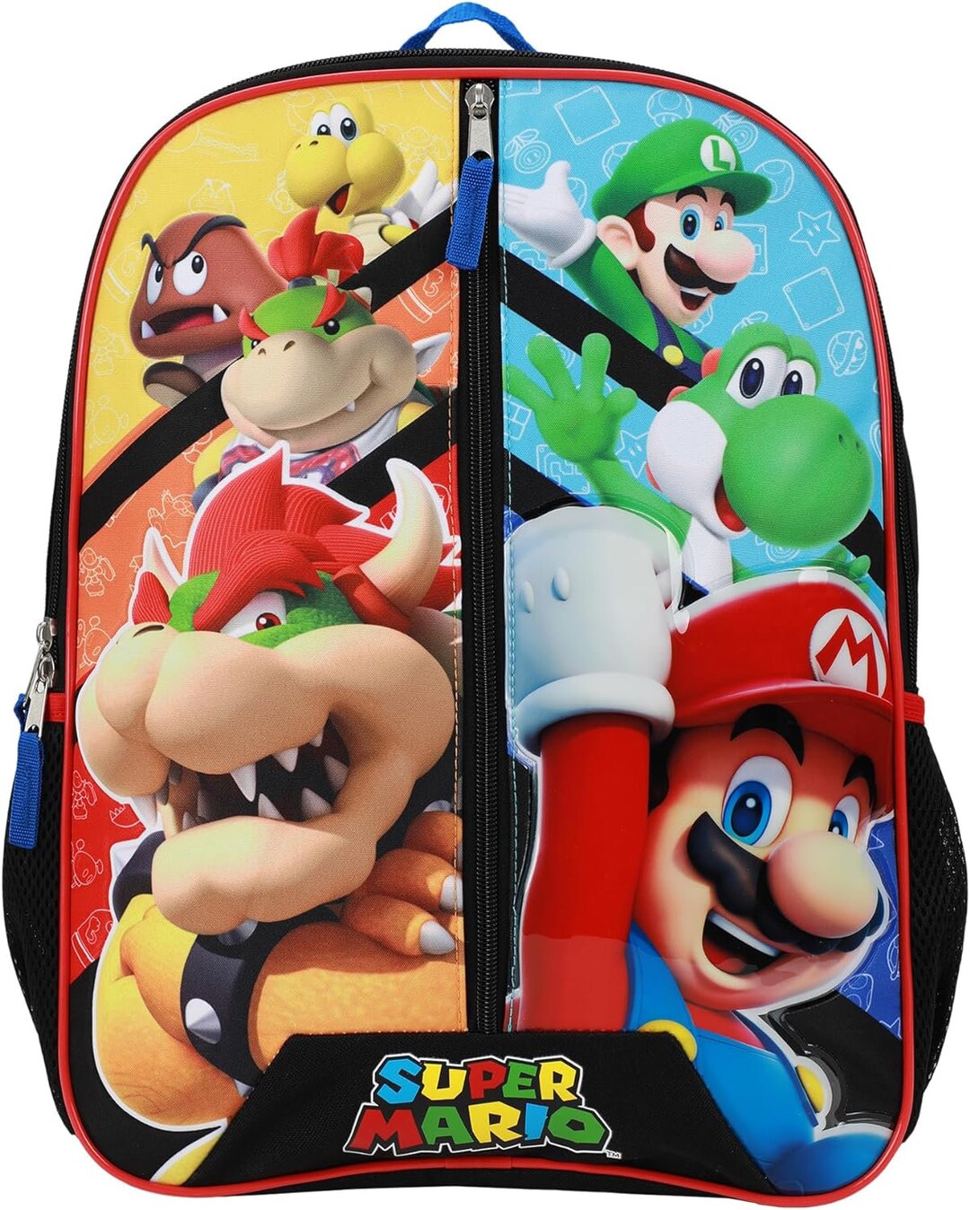 Personalized 16" Super Mario Bowser Yoshi Luigi Backpack School Bag ...