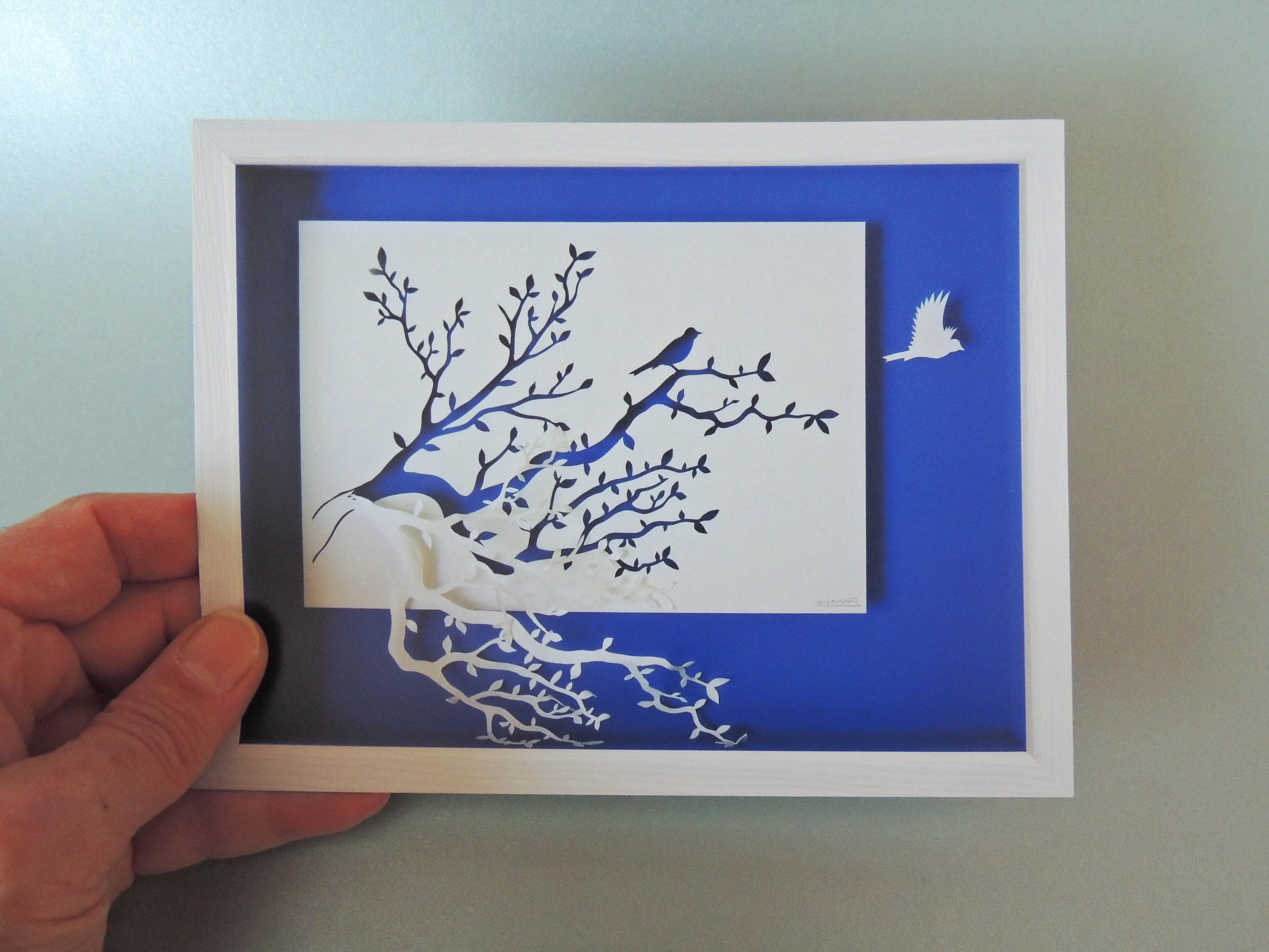 ON THE BRANCH Paper Cut and Paper Sculpture Photographic Reproduction ...