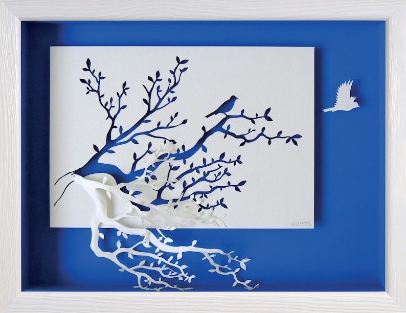 ON THE BRANCH Paper Cut and Paper Sculpture Photographic Reproduction ...