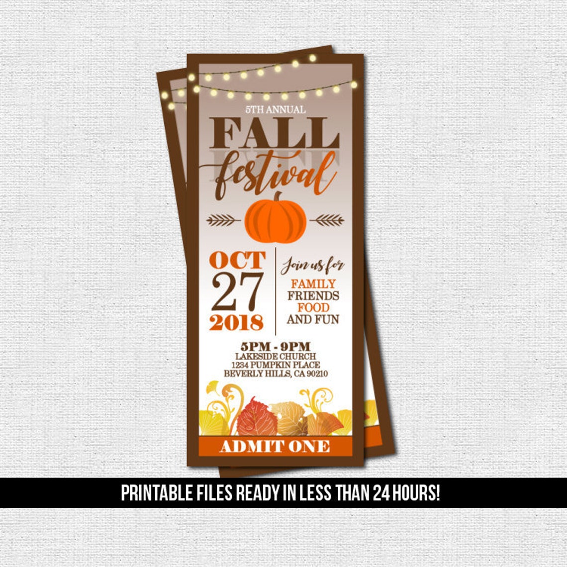 FALL FESTIVAL TICKET Invitations Harvest Birthday Party - Etsy Australia