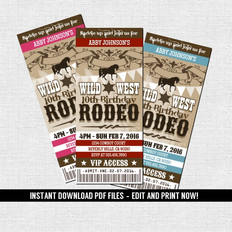 Rodeo Party Invitation - Etsy