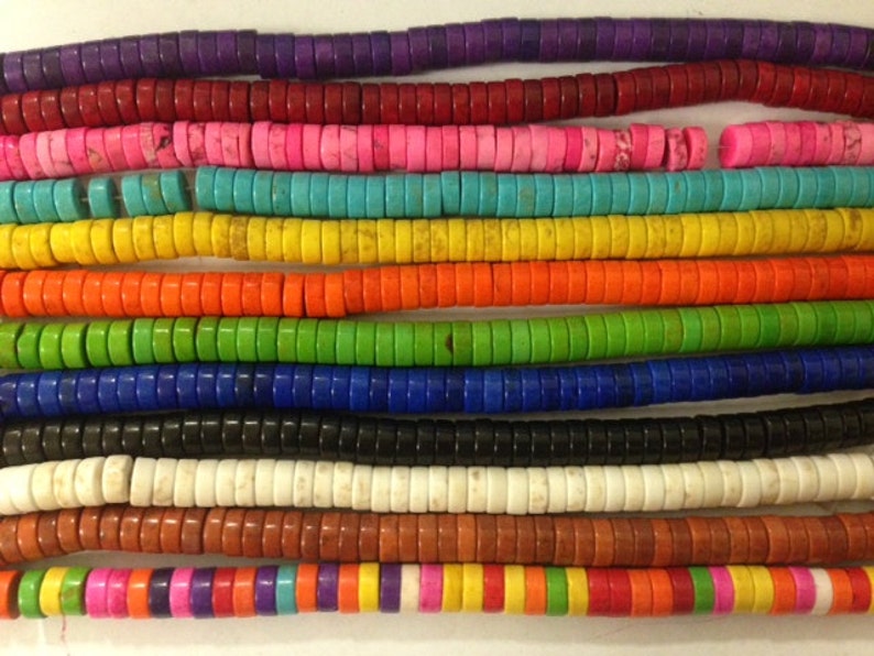 Howlite Heishi Flat Disc Wheel Beads 8mm Around 100 Beads - Etsy