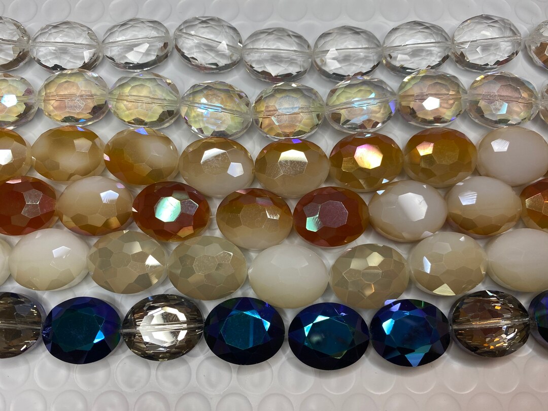 15x20mm Oval Shaped Chinese Crystal Glass, 12beads - Etsy