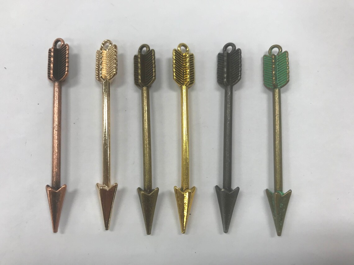8x64mm Arrow Shaped Pewter Pendant Charm Finding Around 125 - Etsy