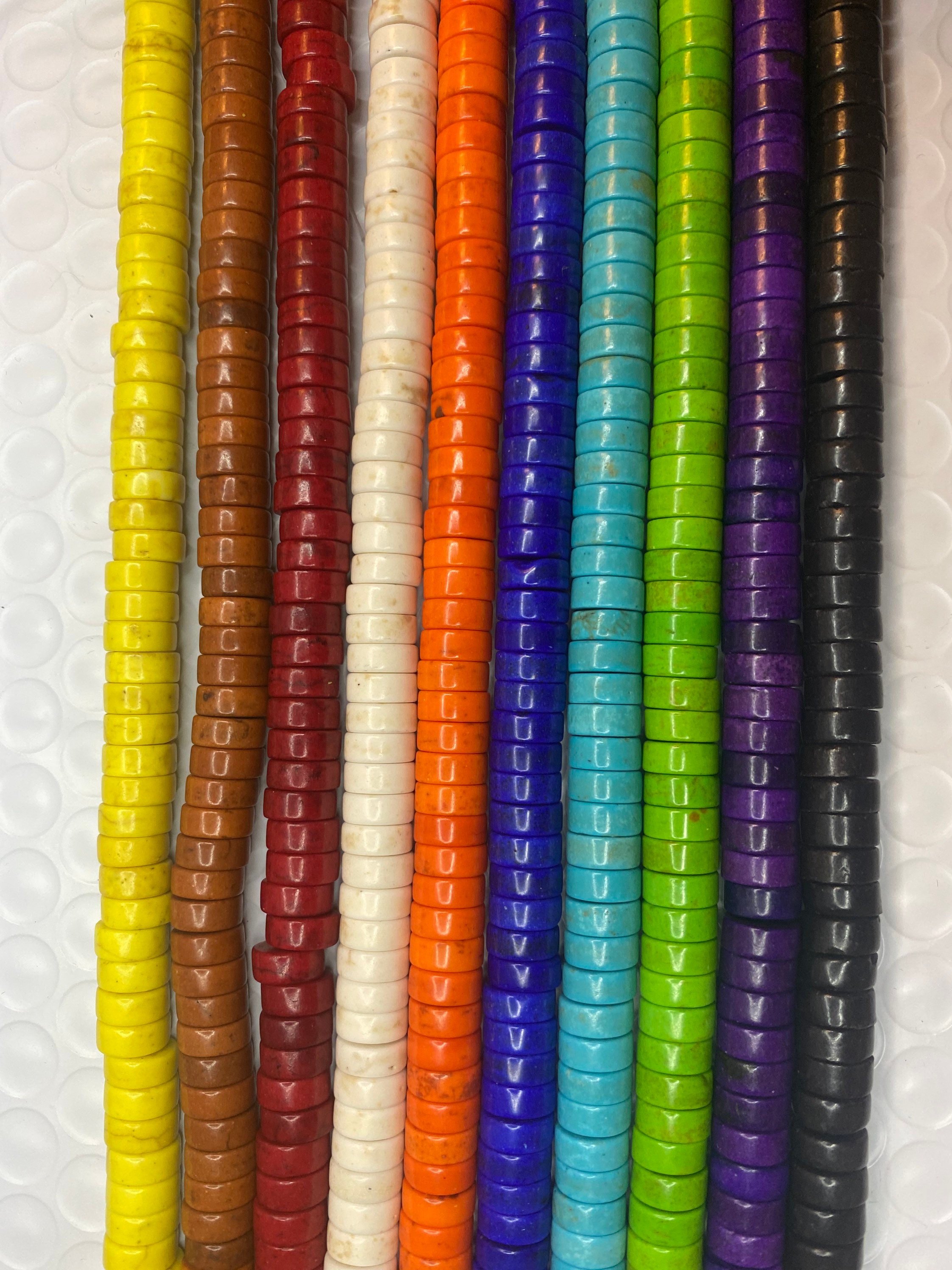 Howlite Heishi Flat Disc Wheel Beads 8mm Around 100 Beads | Etsy