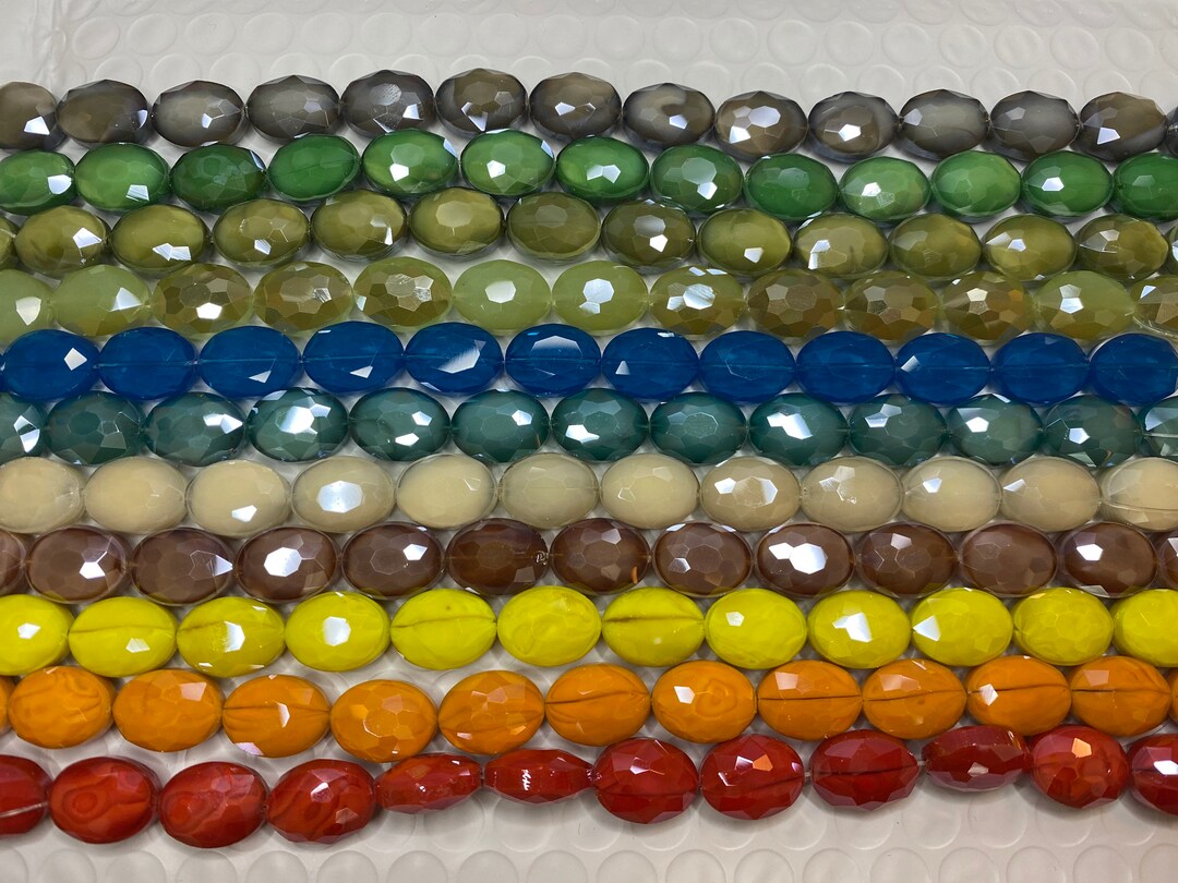 12x16mm Oval Shaped, Faceted, Chinese Crystals, Glass, 16beads, - Etsy