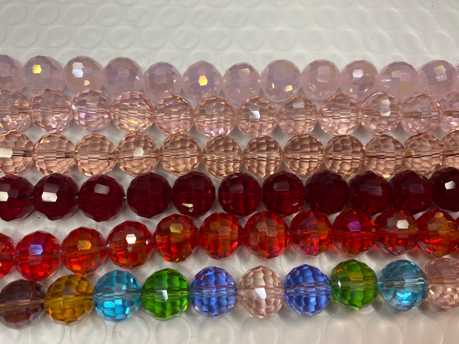 Round crystal beadsglass 96 cut faceted 12mm 23beads | Etsy