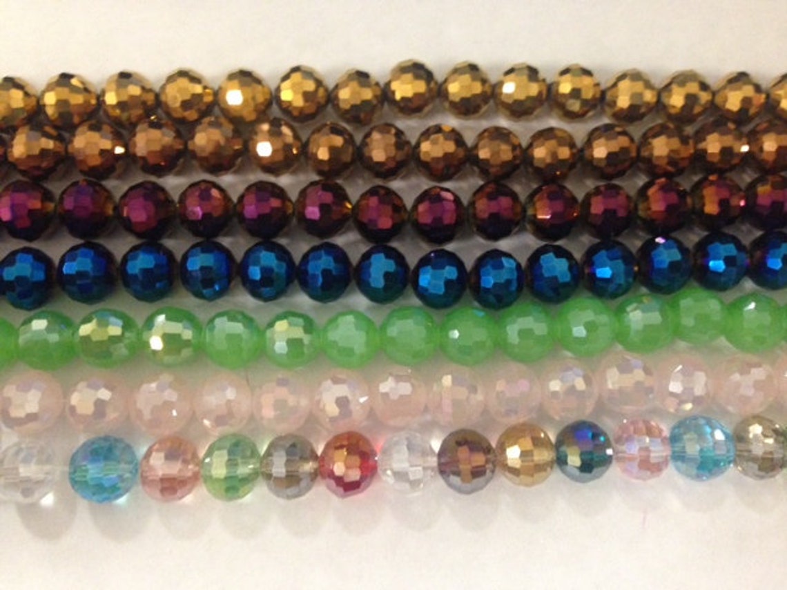 Round Crystal Beads,glass, 96 Cut Faceted, 12mm, 23beads - Etsy