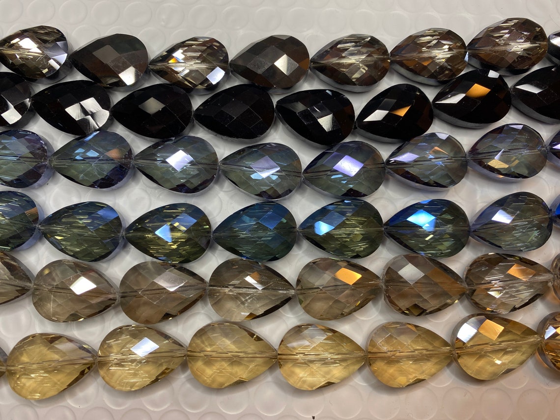 18x26mm Teardrop Shaped Faceted Chinese Crystals Glass | Etsy
