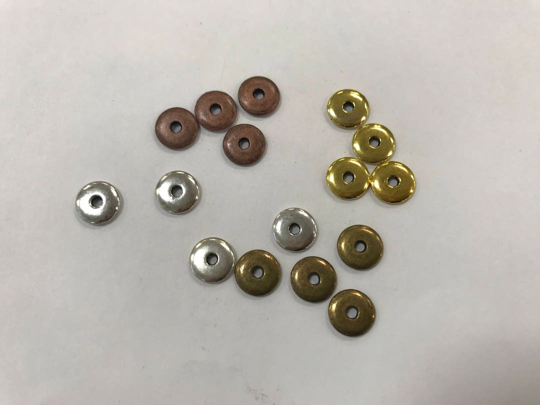10mm Pewter Spacer Flat Thin Disc Charm Finding, 125grams Bag, - Etsy