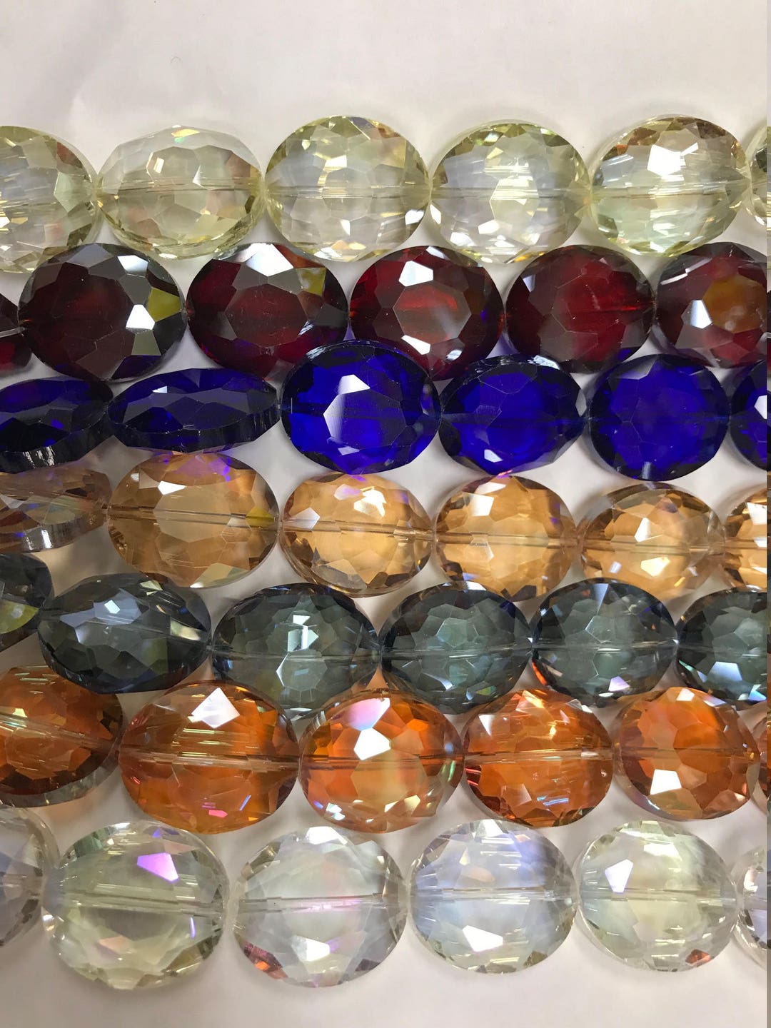 20x24mm Oval Shaped, Faceted, Chinese Crystals, Glass, 13beads ...