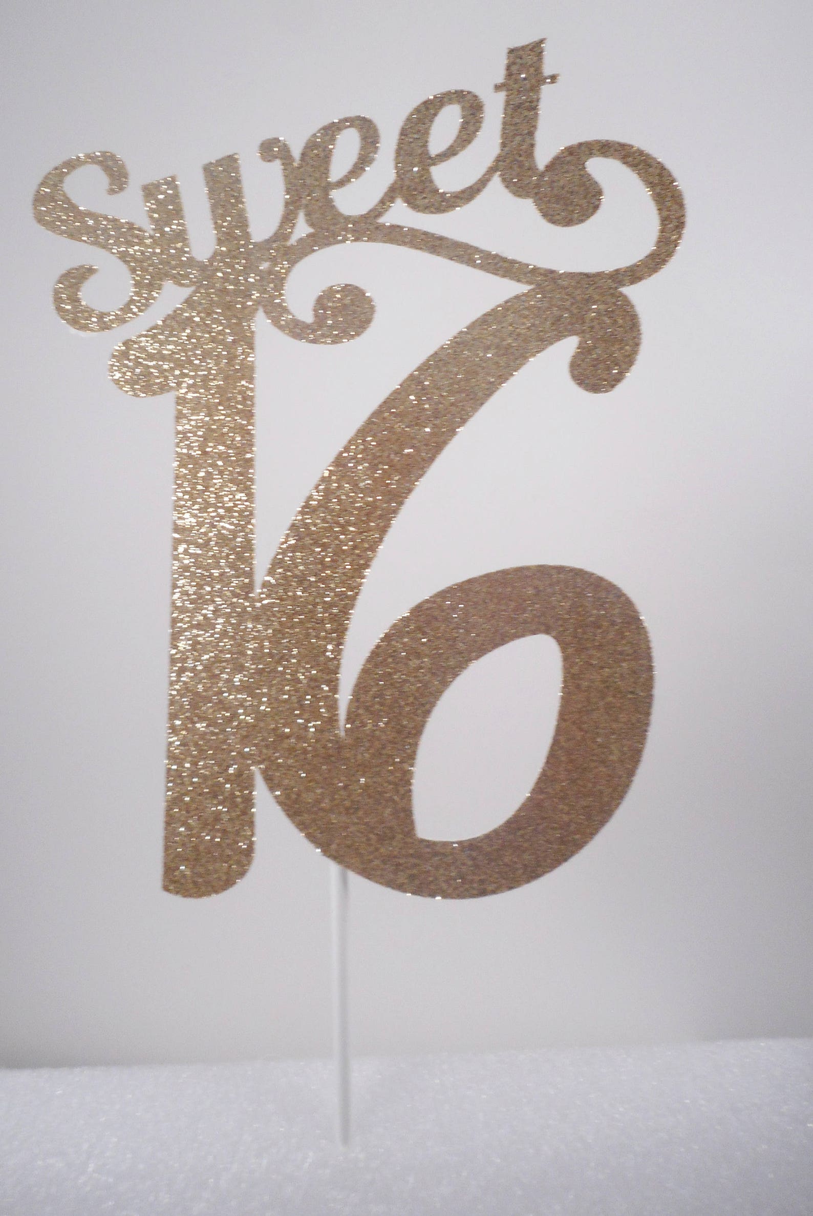 Sweet Sixteen Cake Topper Gold 16 Cake Topper Glitter Cake - Etsy
