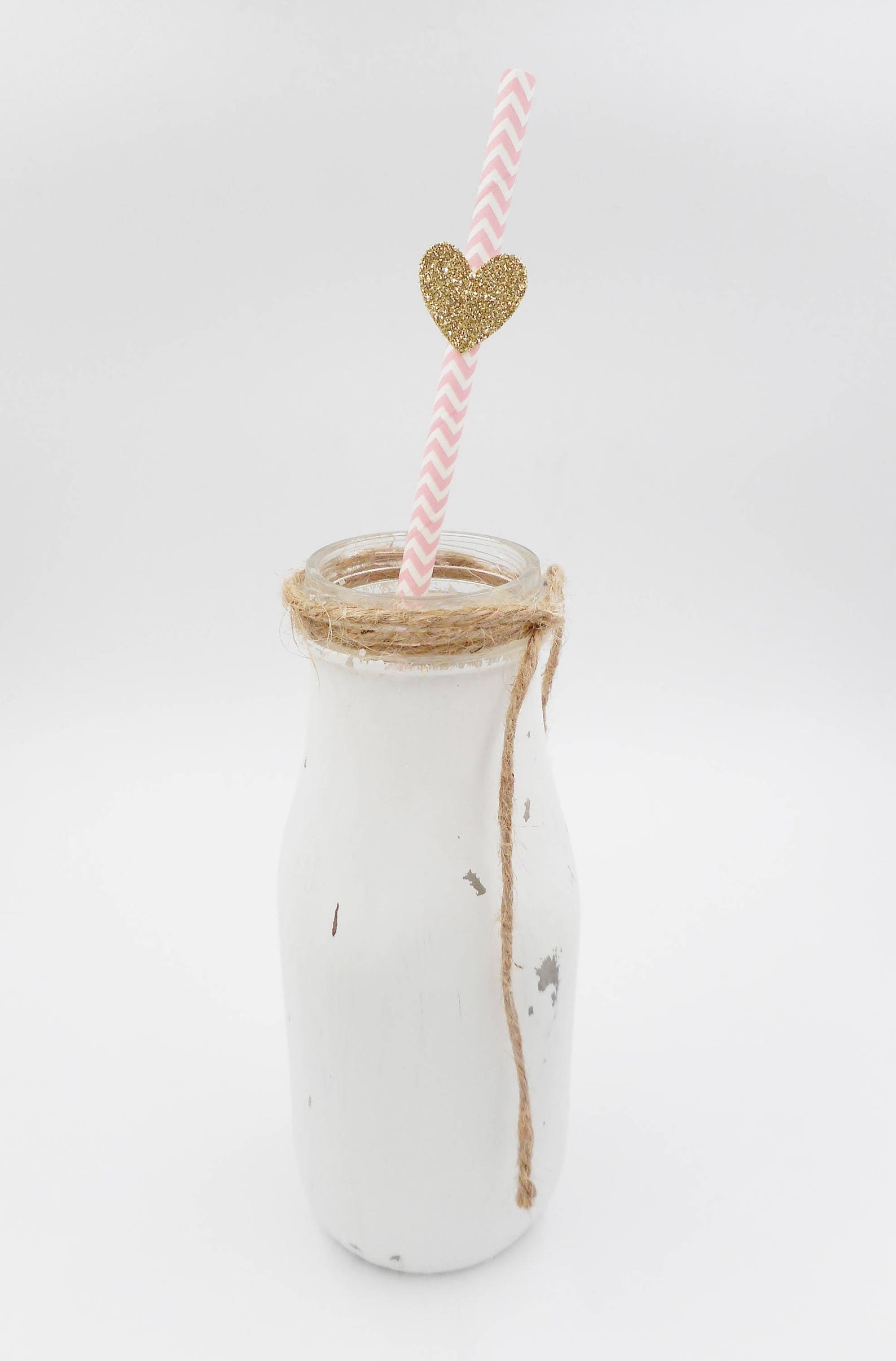 Gold and Pink Gold Glitter Heart Party Straw Heart Straws - Etsy